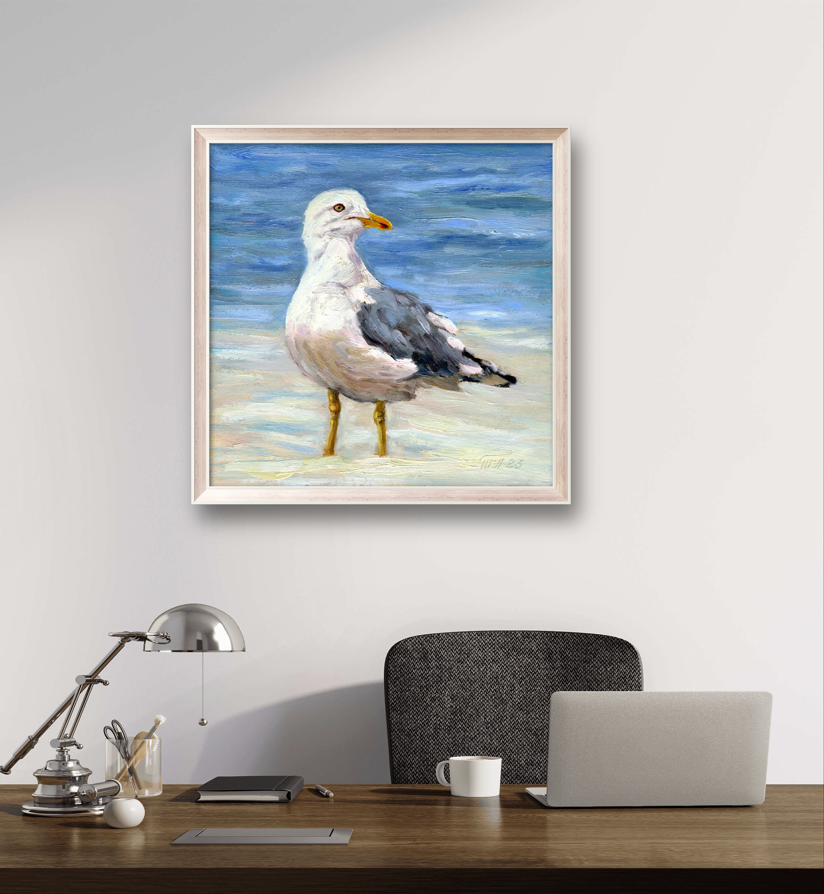 Seagull Painting Fine Art Print Coastal Wall Art Seagull Poster From ...