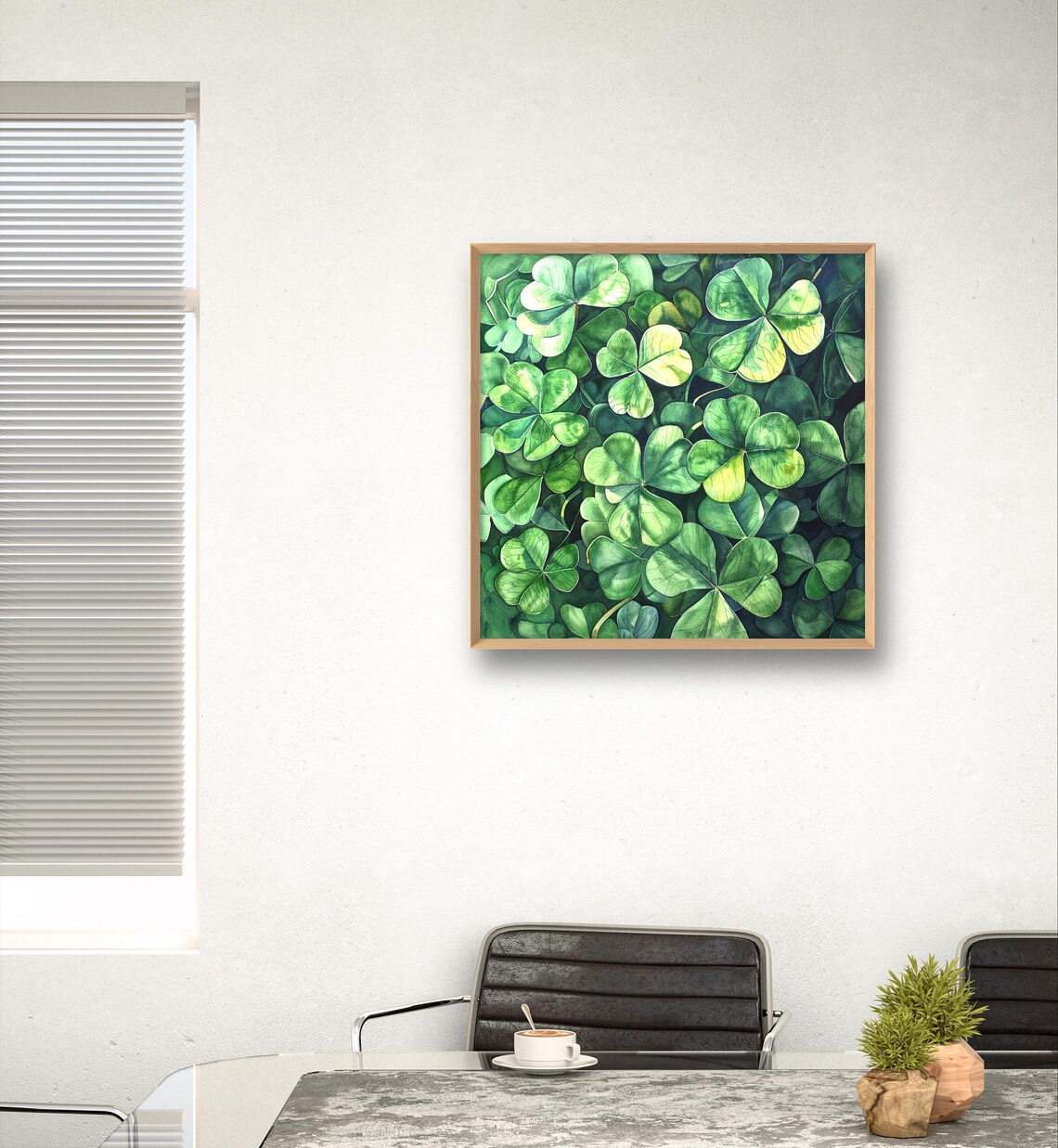 Clover Painting Floral Watercolor Print Four Leaf Clover Wall Art ...