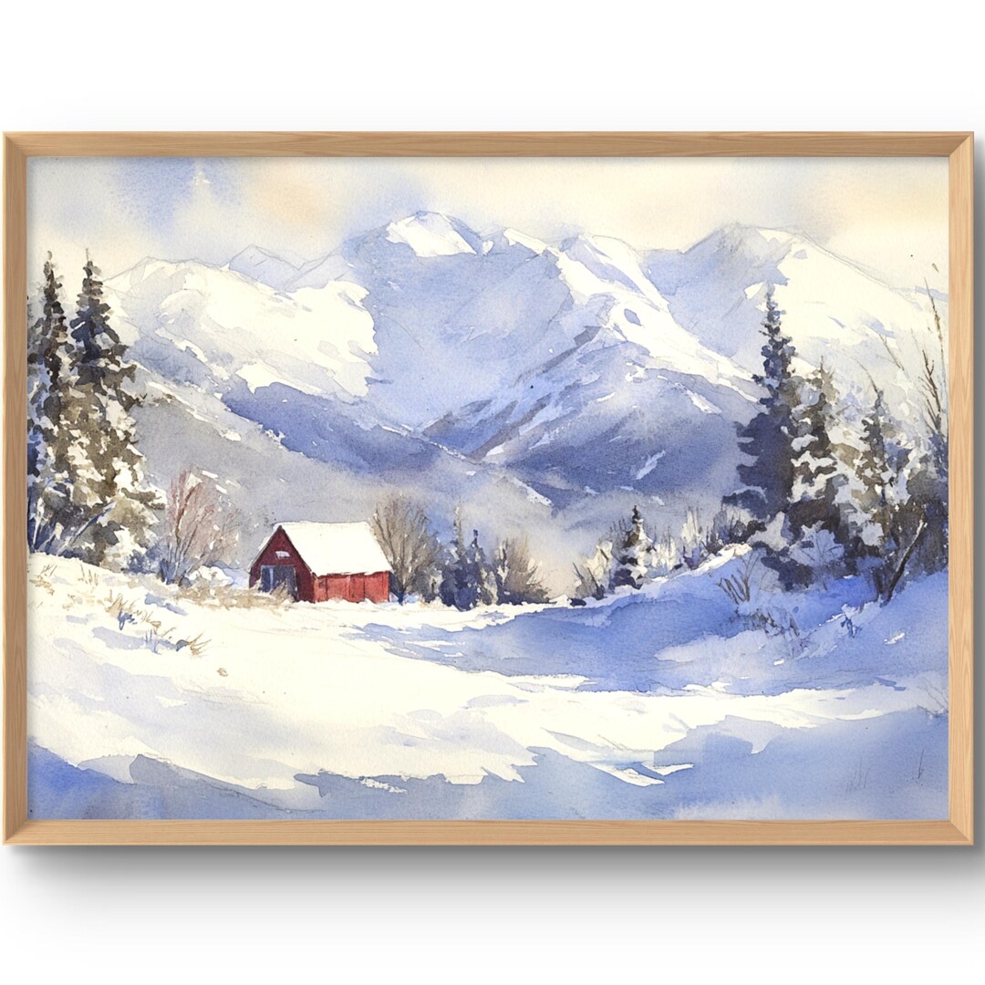 Rocky Mountains Painting Colorado Landscape Snowy Mountains Art Large ...