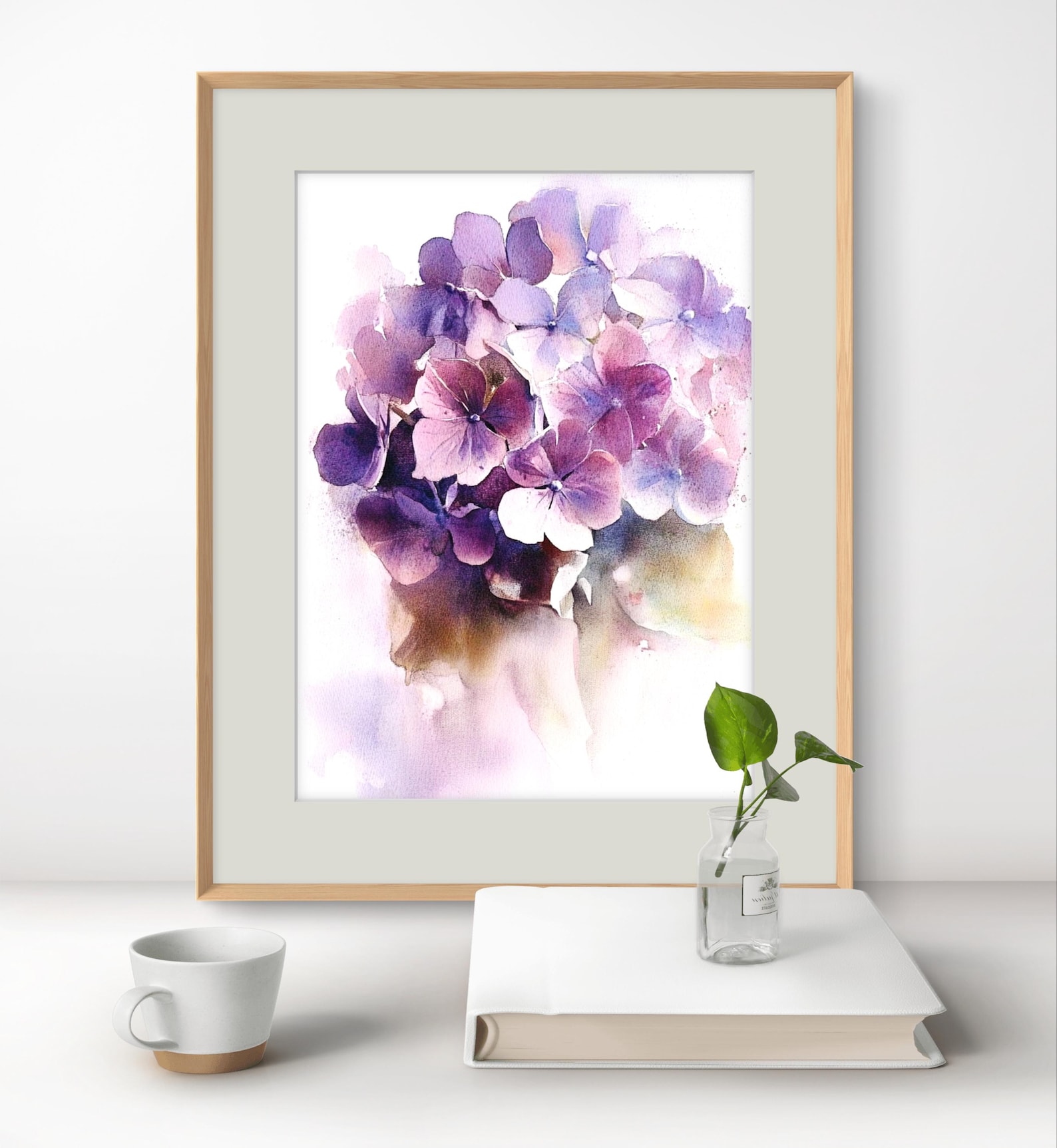 Hydrangea Art Print Floral Home Decor Pink Flowers Hydrangeas ...