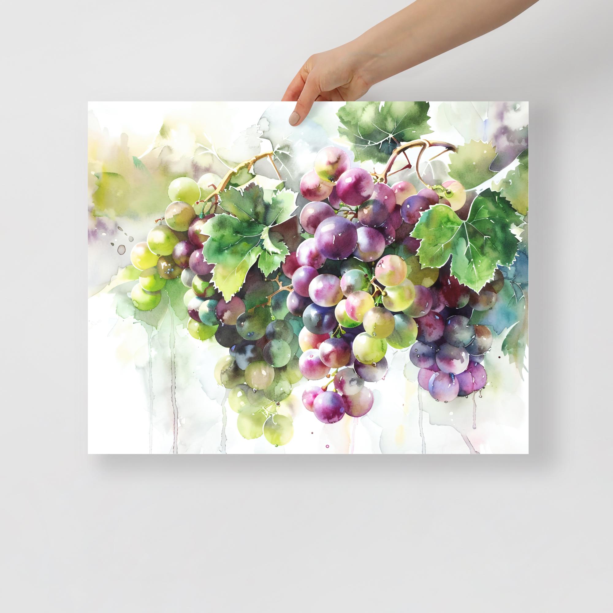 Grape Art Print Kitchen Wall Art Fruit Countryhouse Wall Decor Purple ...