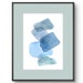 Blue Watercolor Print Minimalist Wall Art Indigo Abstraction Painting ...