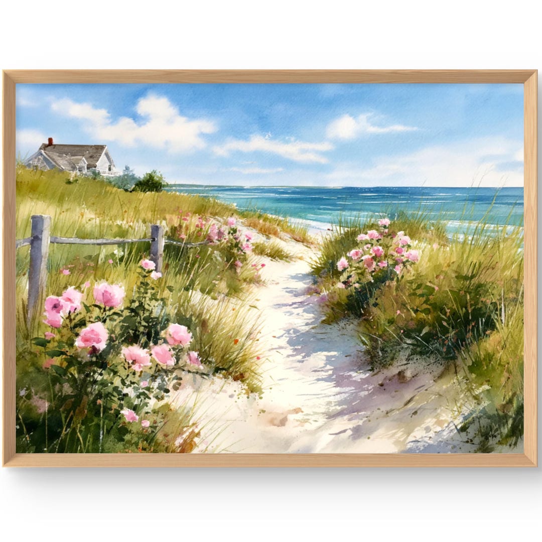 Cape Cod Beach Scene Art Print: Coastal Wall Decor - Etsy