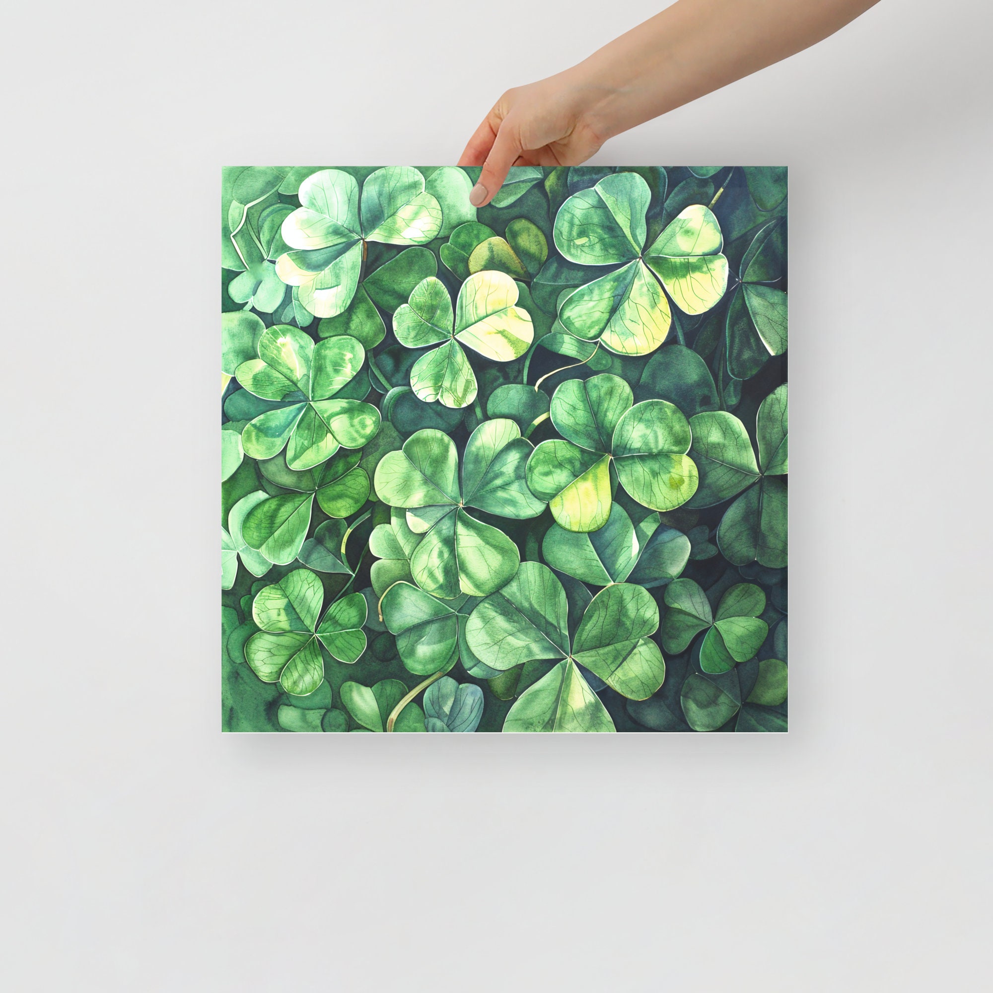 Clover Painting Floral Watercolor Print Four Leaf Clover Wall Art ...
