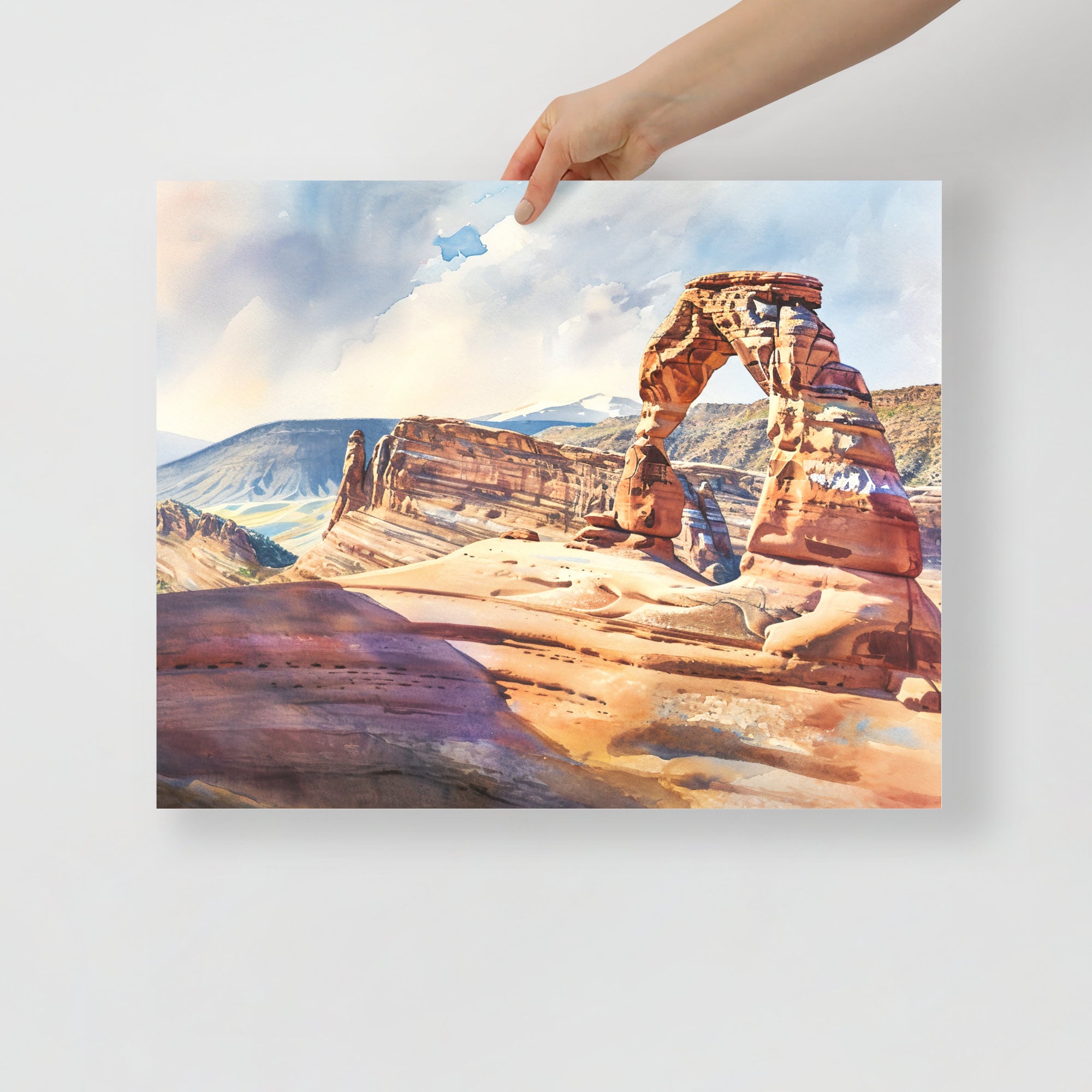 Arches National Park Watercolor Print, Utah Painting, Moab Landscape ...