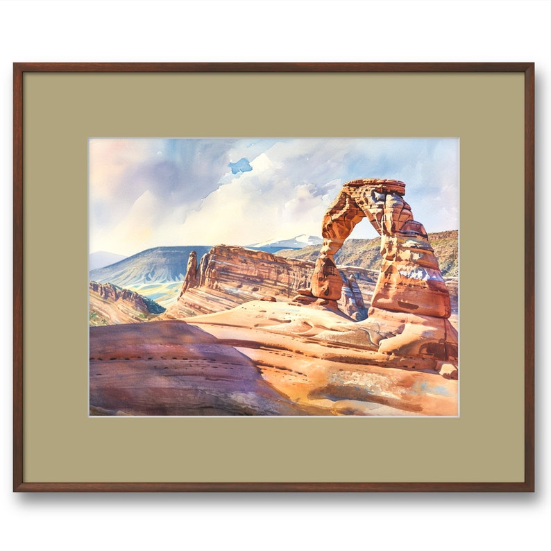 Arches National Park Watercolor Print, Utah Painting, Moab Landscape ...
