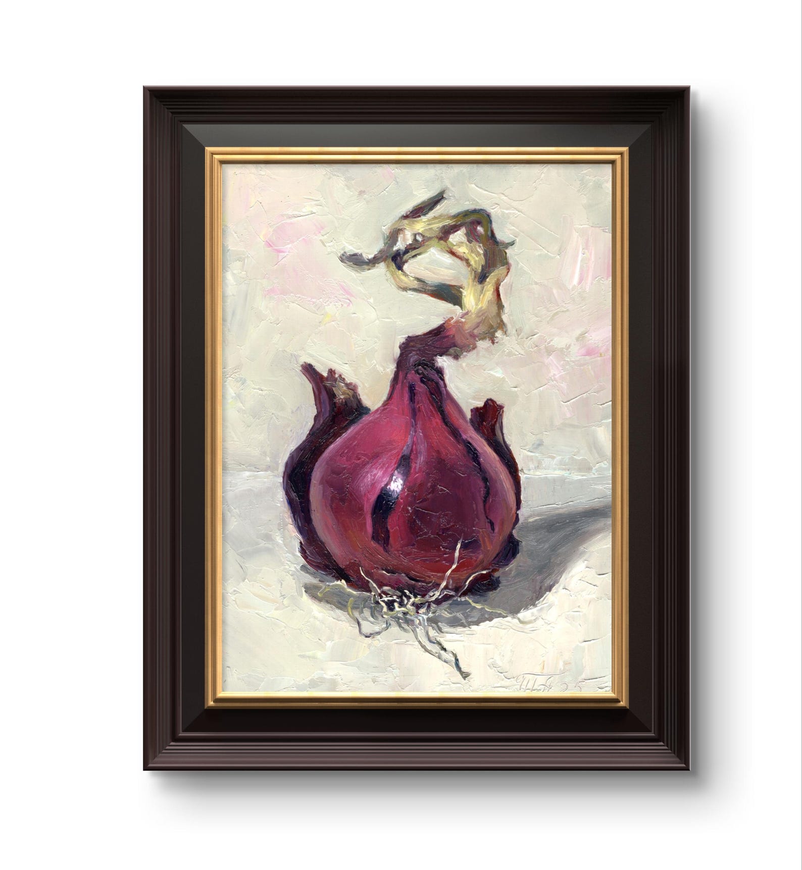 Red Onion Still Life Art Print Rustic Kitchen Wall Decor From Original ...