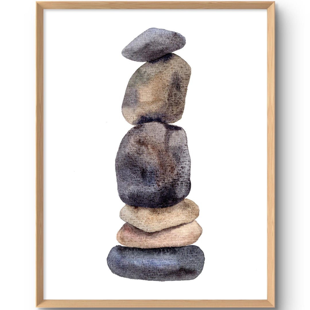 Scandinavian Wall Art Stacked Stones Print Nordic Poster Minimalist ...