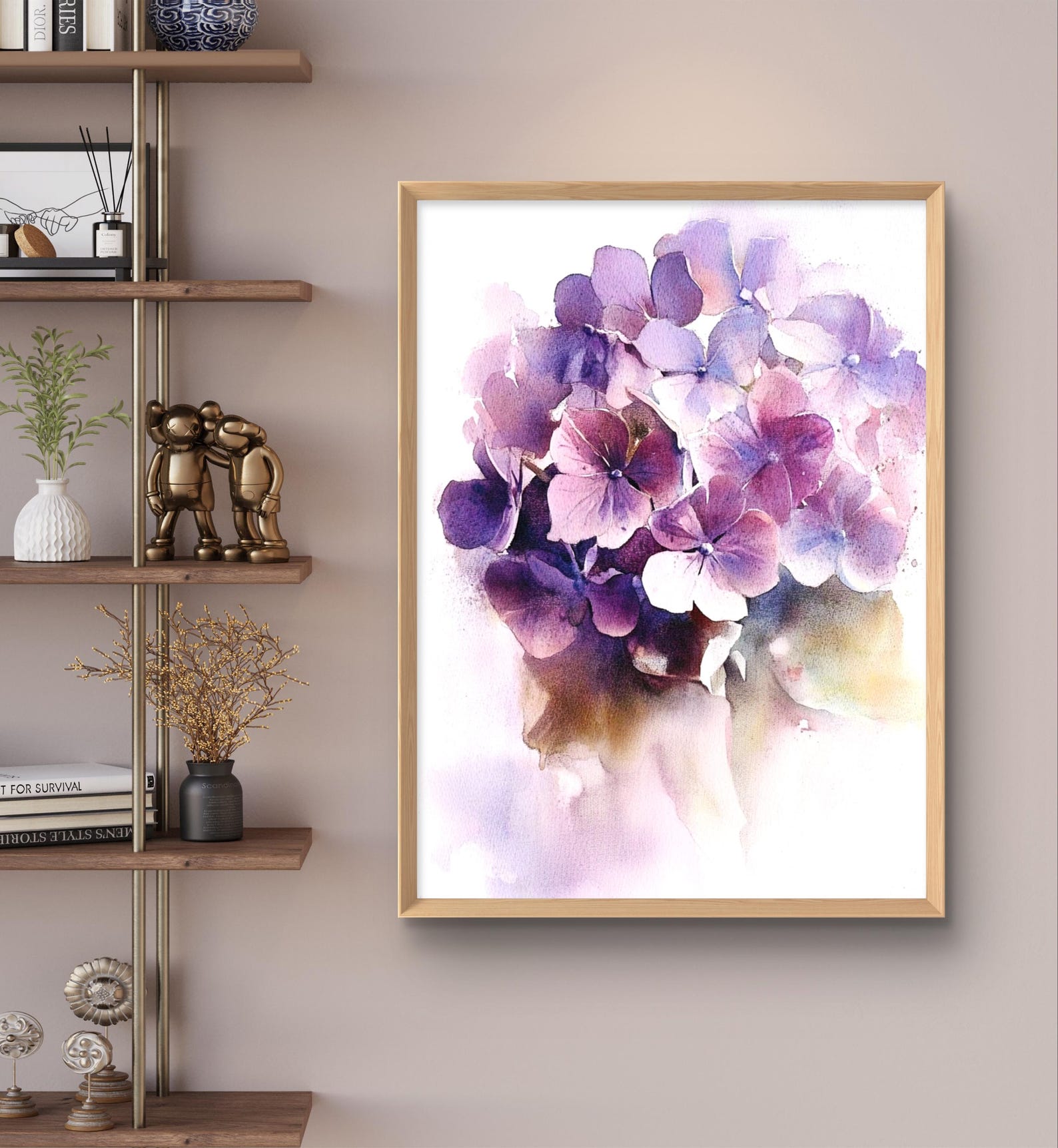 Hydrangea Art Print Floral Home Decor Pink Flowers Hydrangeas ...
