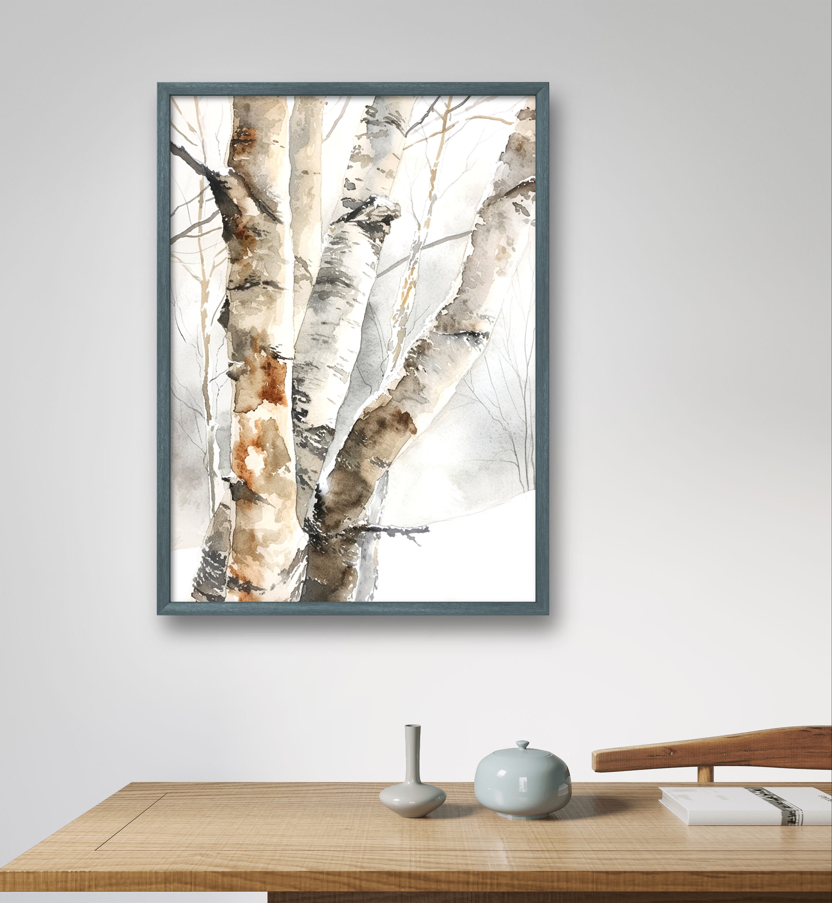 Birch Trees Watercolor Print Aspen Art Prints Colorado Winter Forest ...