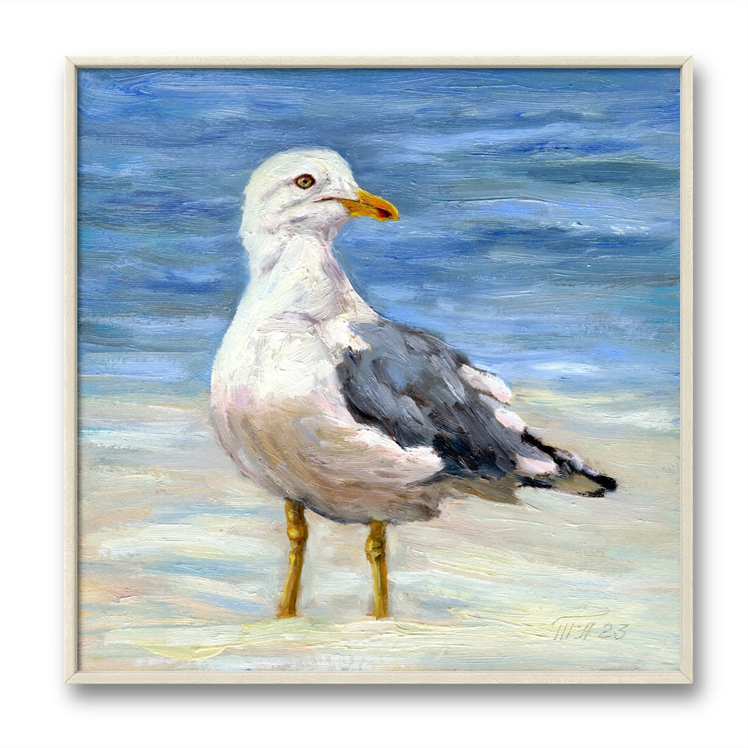Seagull Painting Fine Art Print Coastal Wall Art Seagull Poster From ...