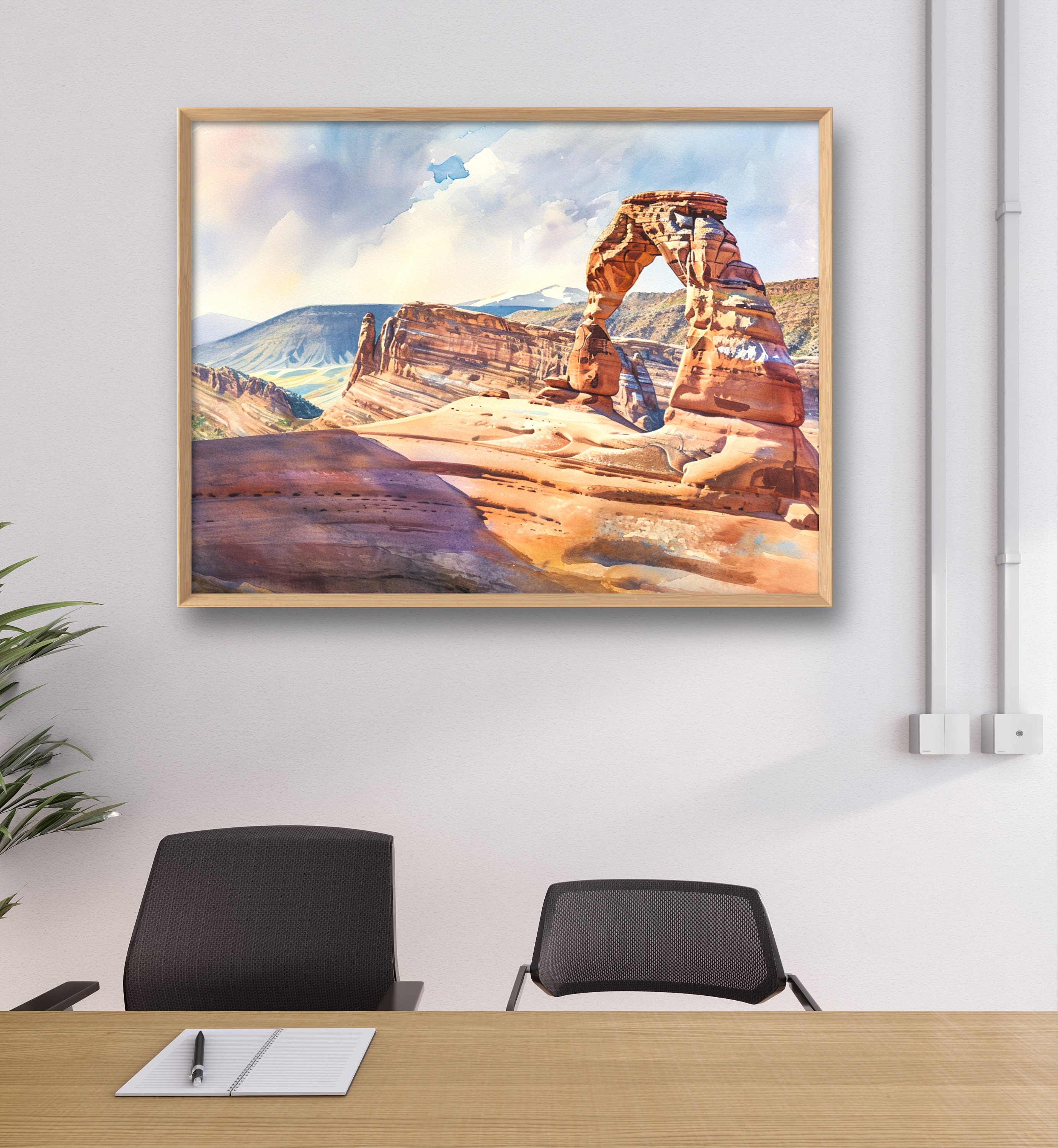 Arches National Park Watercolor Print, Utah Painting, Moab Landscape ...