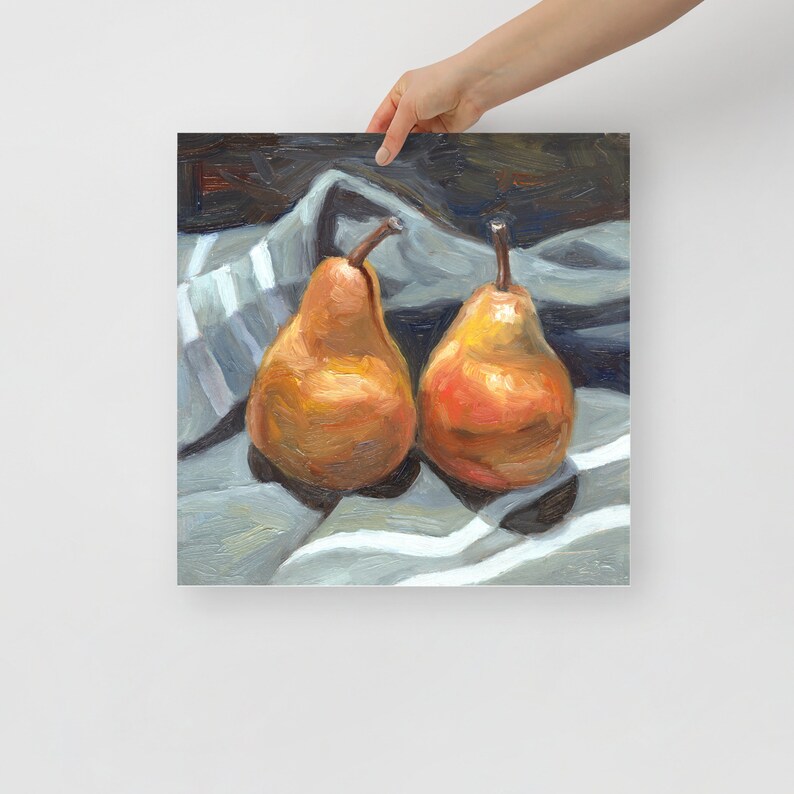 Pear Print Fruit Kitchen Still Life Food Wall Art Two Pears Poster ...