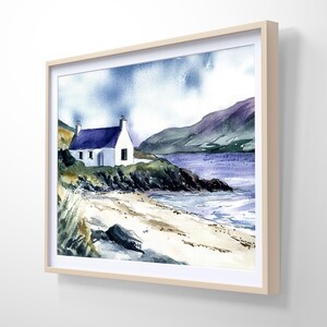 Scotland Print Cottage Art Large Poster Scottish Hills Print White ...