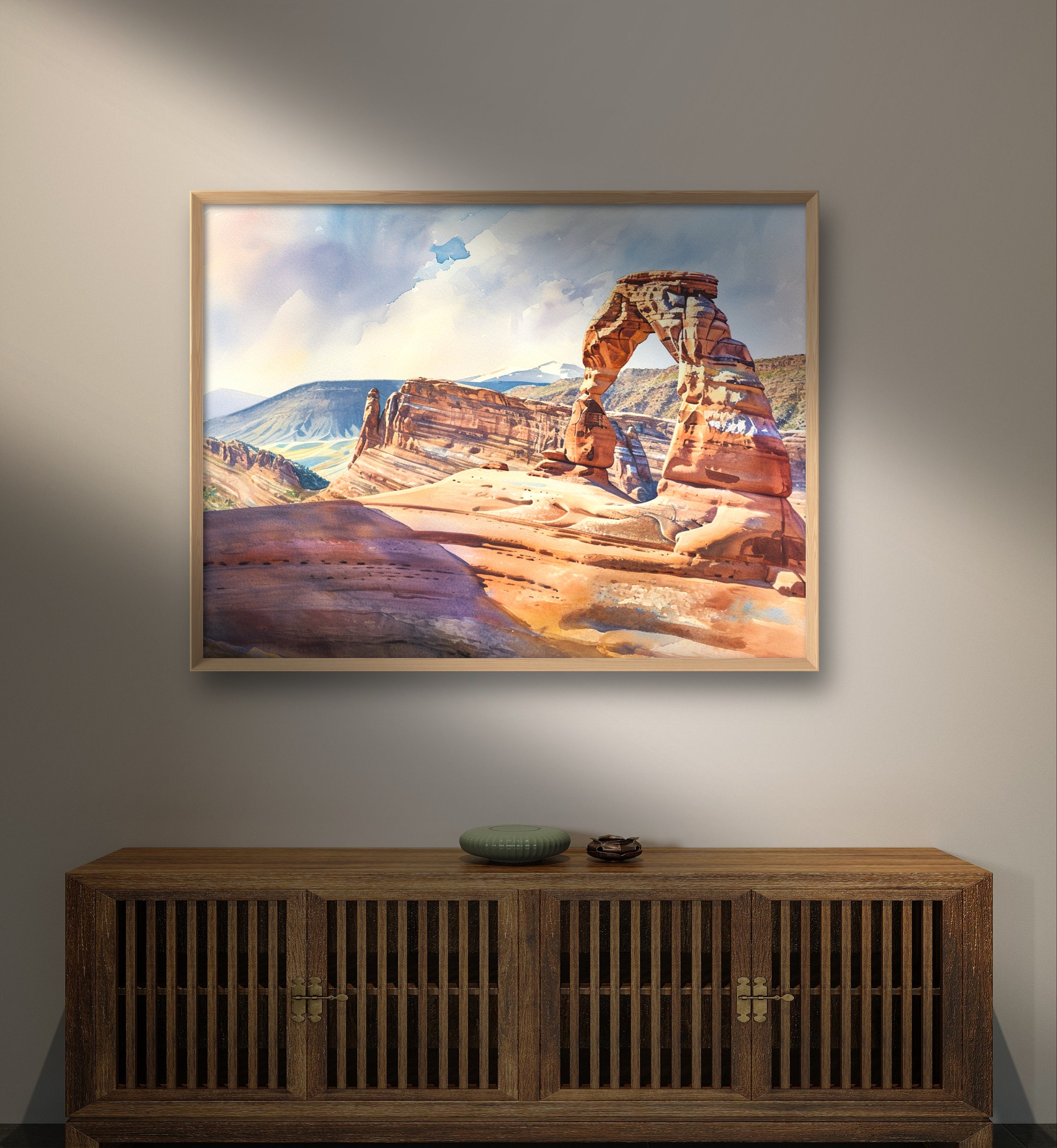 Arches National Park Watercolor Print, Utah Painting, Moab Landscape ...