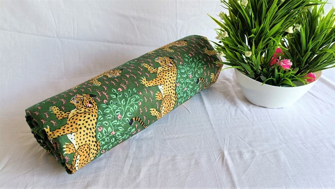 NEW Tiger Block Print Fabric Indian Handmade Beautiful Pure - Etsy