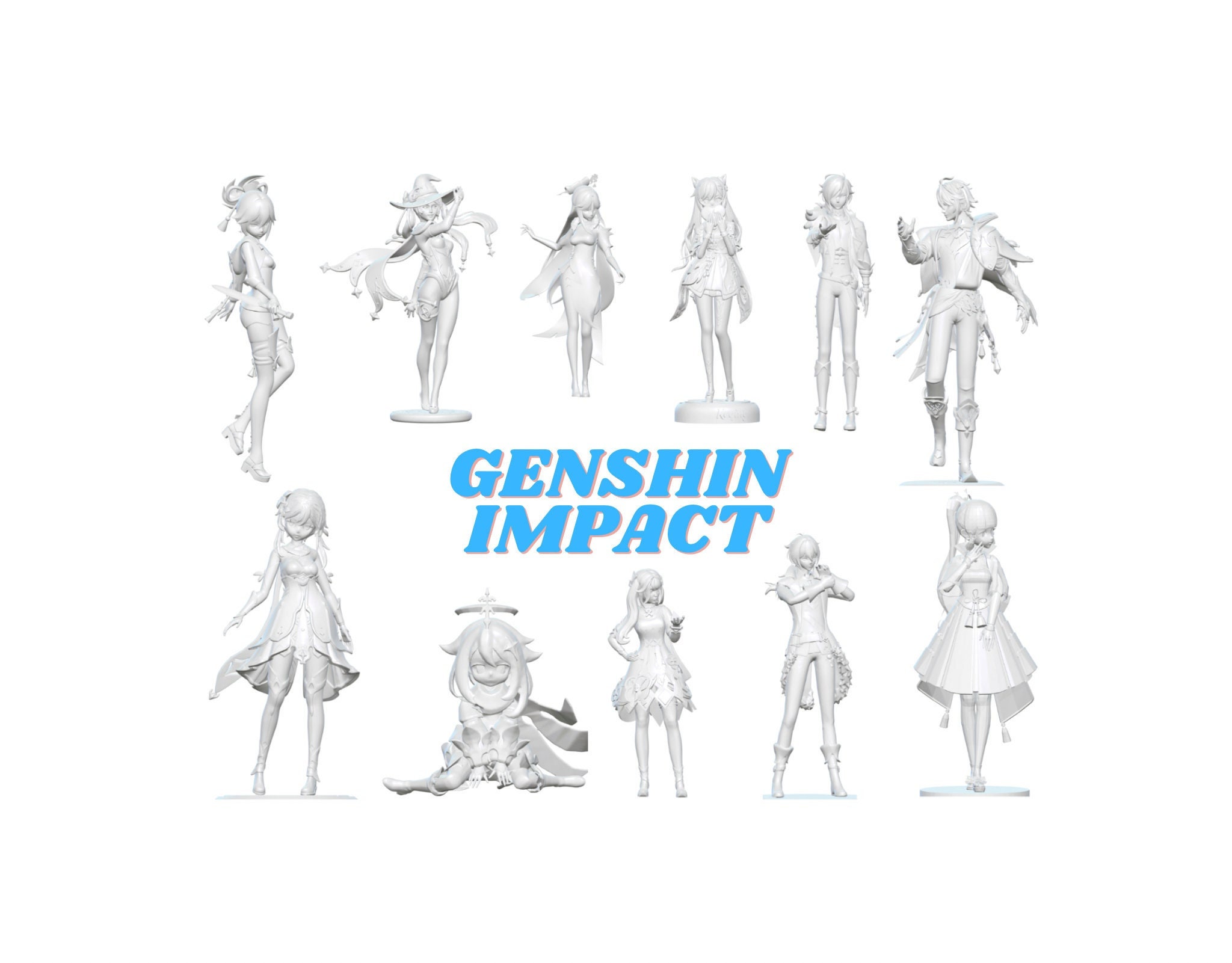 Genshin Impact 15 Models, Pack 3D Print File, STL Pack, High Quality 3D ...