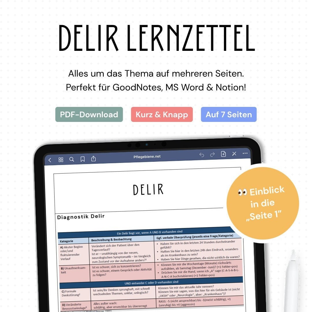 Learning Slip Delir Learning Slip & Notes for the Nursing - Etsy