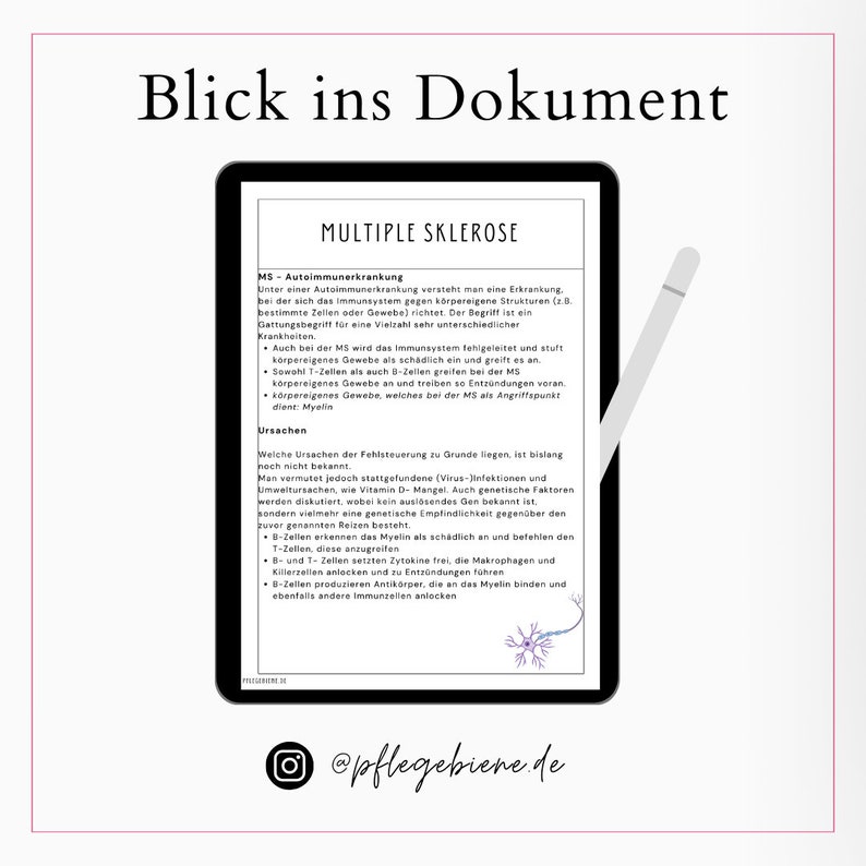 Multiple Sclerosis Learning Sheets Learning Sheets & Notes for Nursing ...