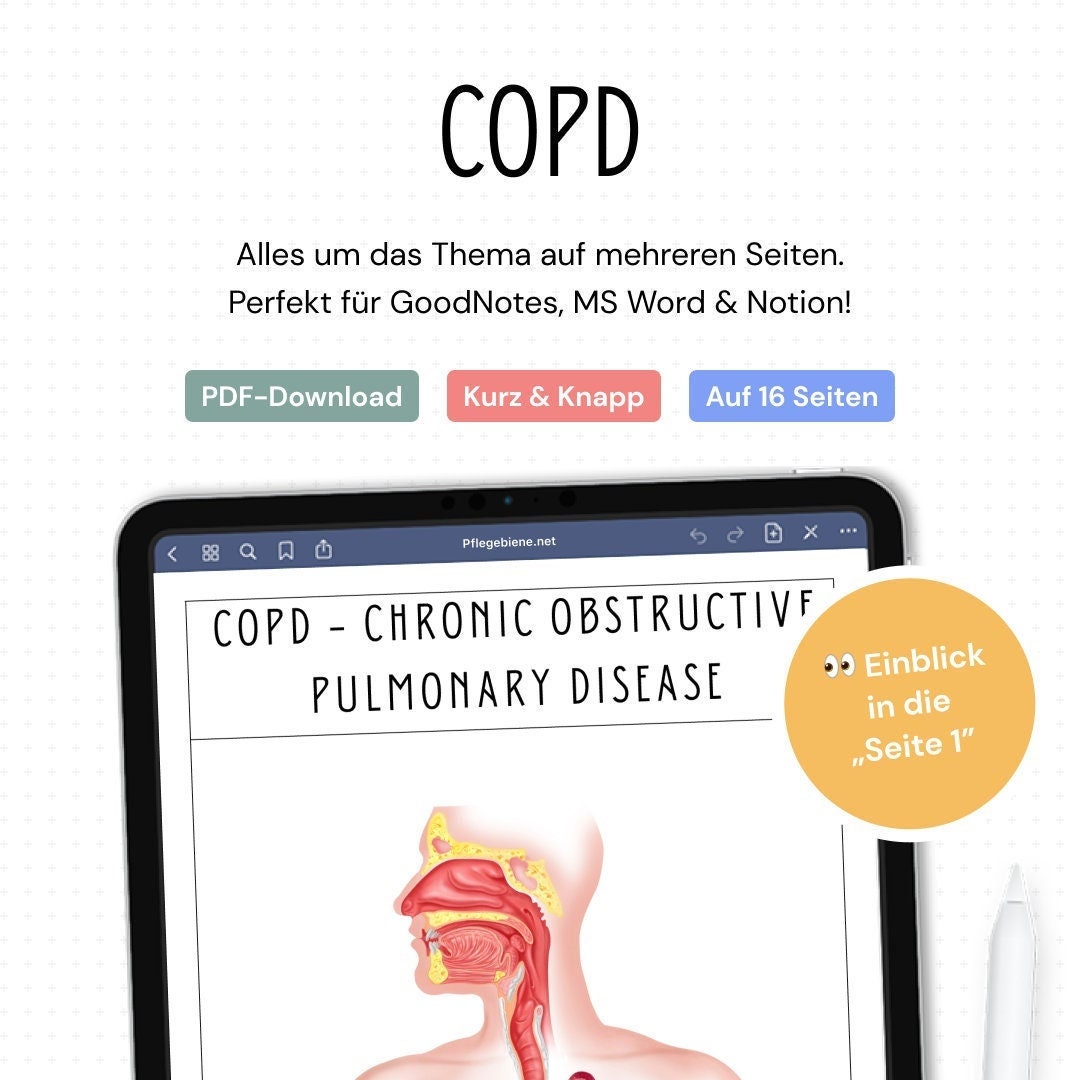 Lernzettel COPD Lernzettel & Notizen Für Die Pflege Und - Etsy