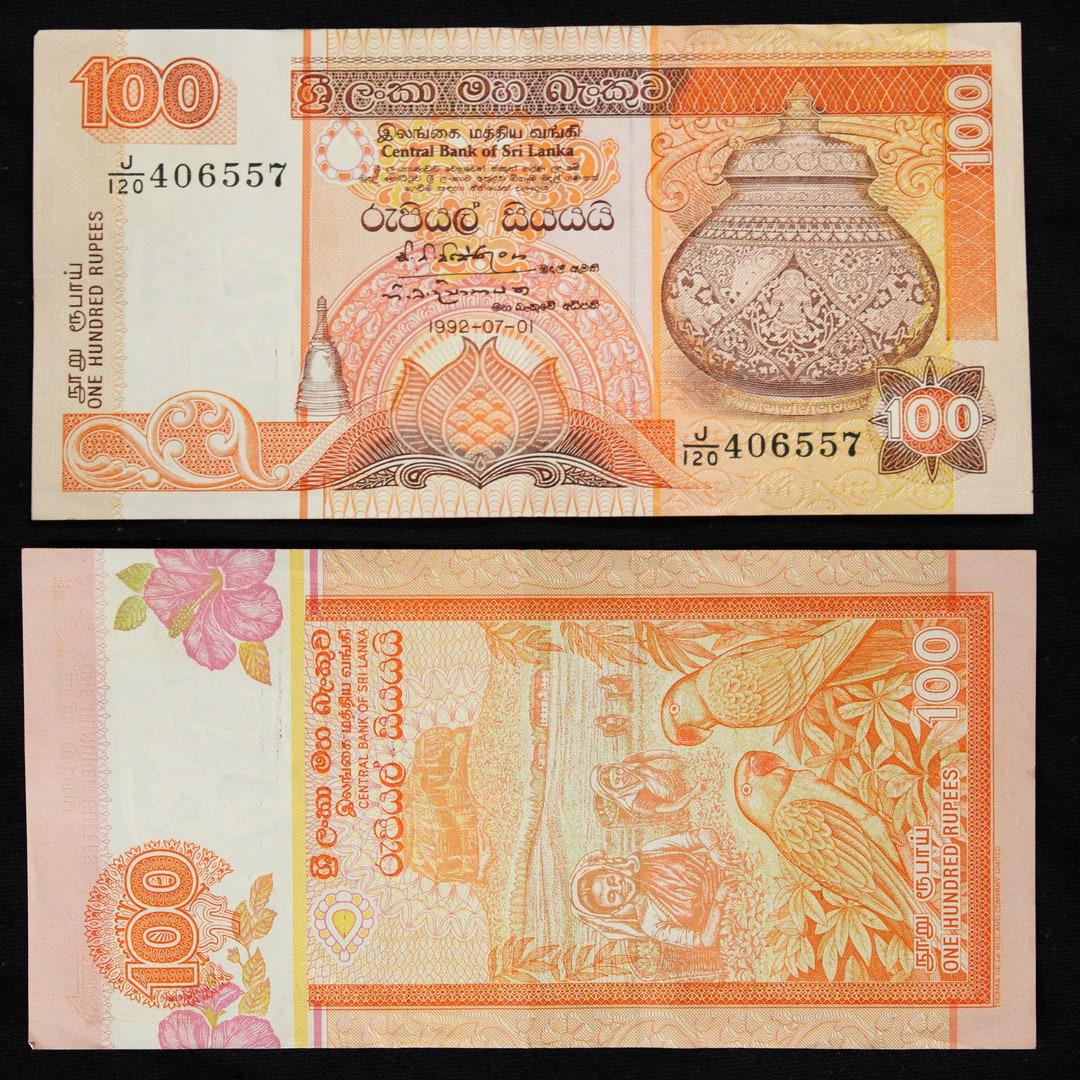 Sri Lanka 100 Rupees Banknote 1992 - Etsy