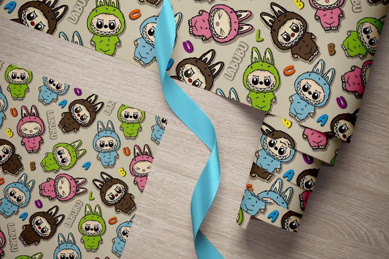 Labubu Seamless Pattern Pack-2 Digital Papers-Cute labubu Repeat ...