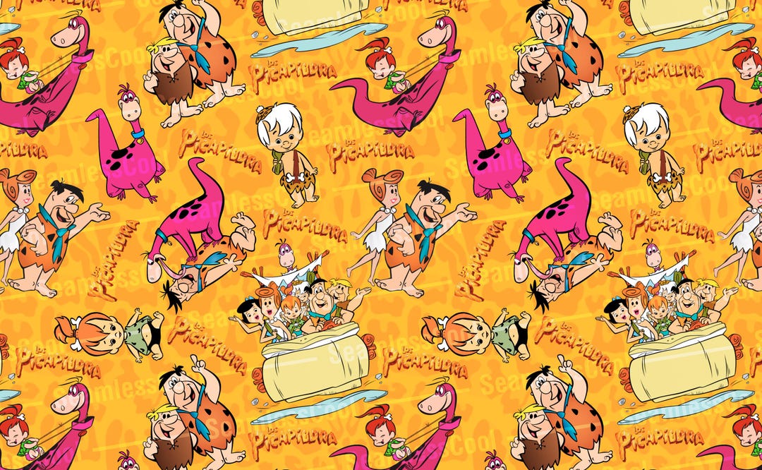 Flintstones Seamless Pattern, Digital Paper: Seamless Patterns, 12x12 ...