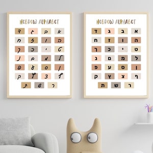 Printable Hebrew Alef-bet Poster, Hebrews Alphabet Wall Art, Hebrew ...