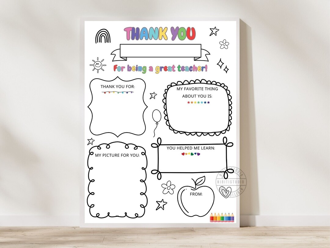 Teacher Appreciation Week PRINTABLE, Teacher Thank You Coloring Pages ...