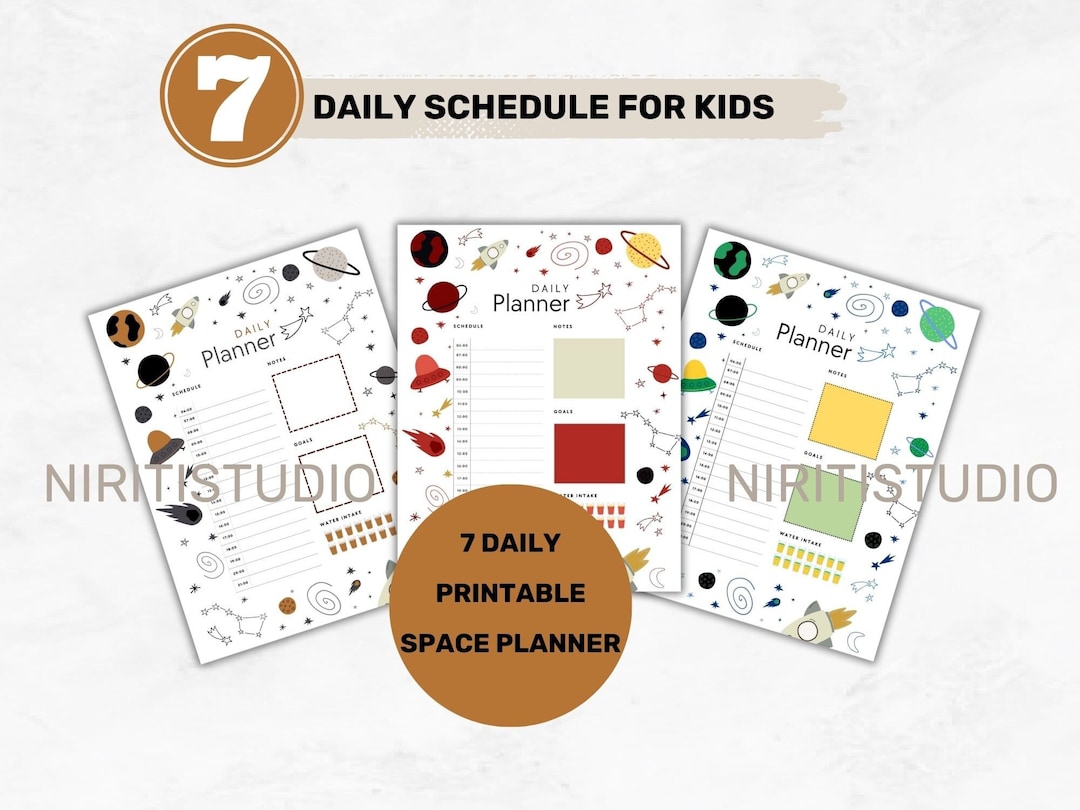 7 Kids Schedule Chart Printable Schedule School Planner for - Etsy