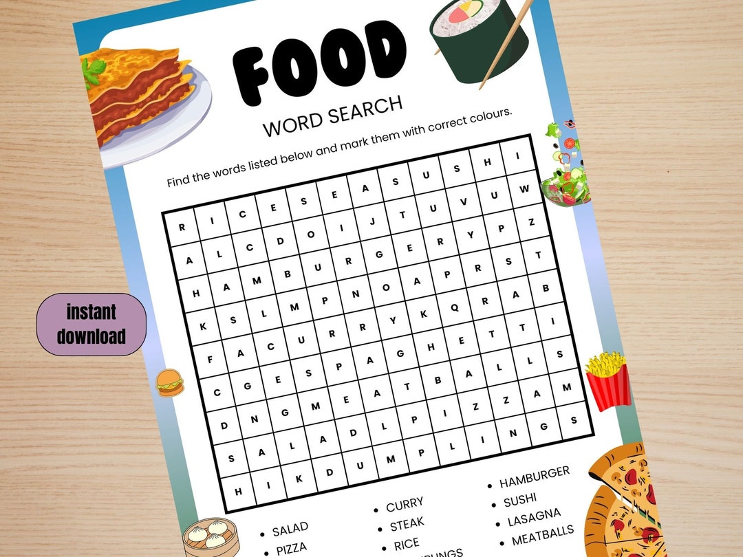 110 Word Search Puzzle Instant Download, Pages for Kids, Digital ...