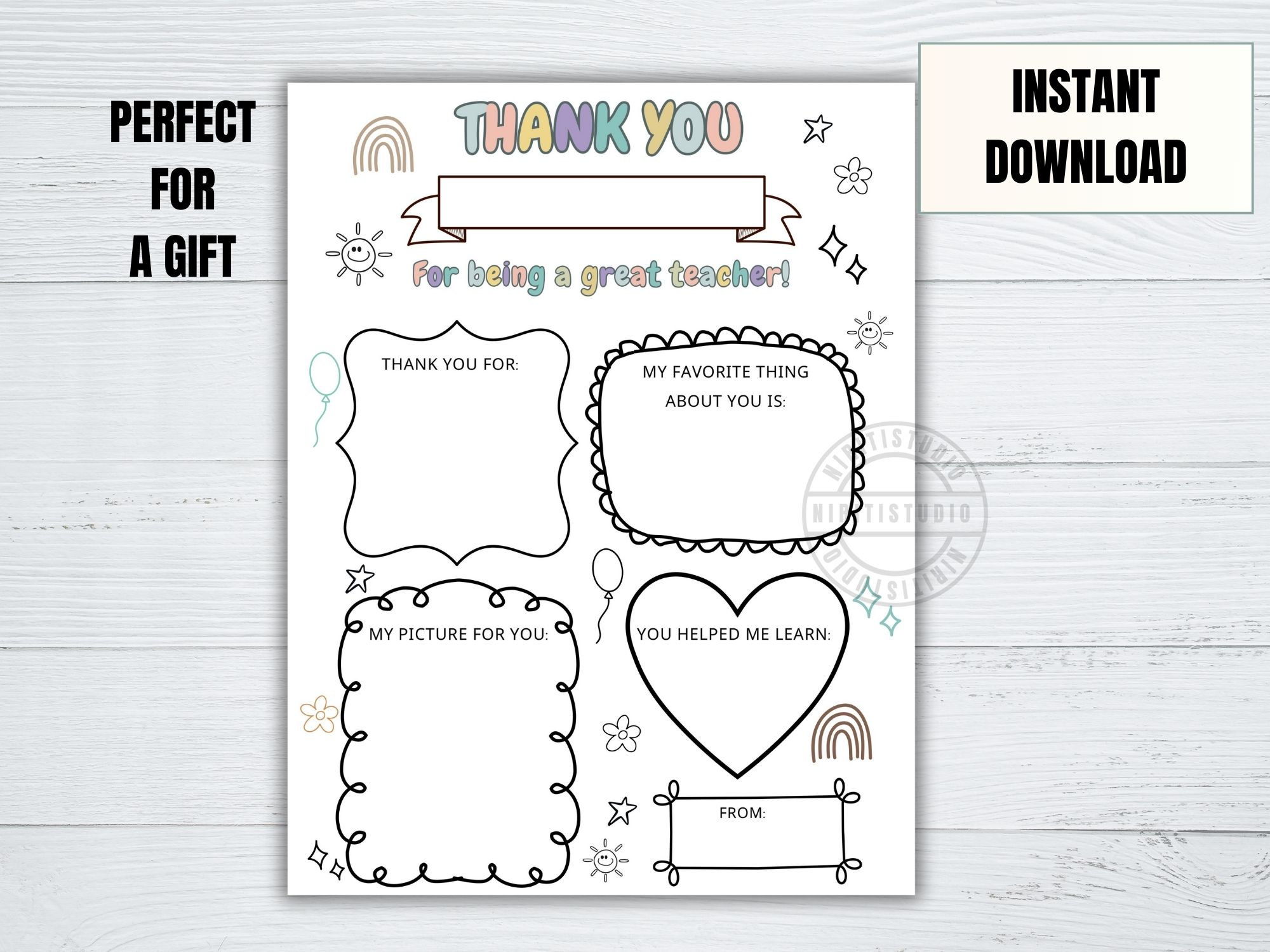 Teacher Appreciation Gift Printable Teacher Appreciation Week - Etsy