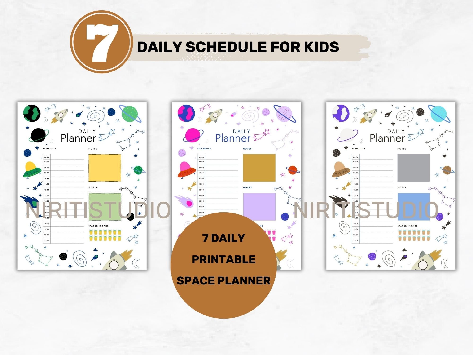 7 Kids Schedule Chart Printable Schedule School Planner for - Etsy