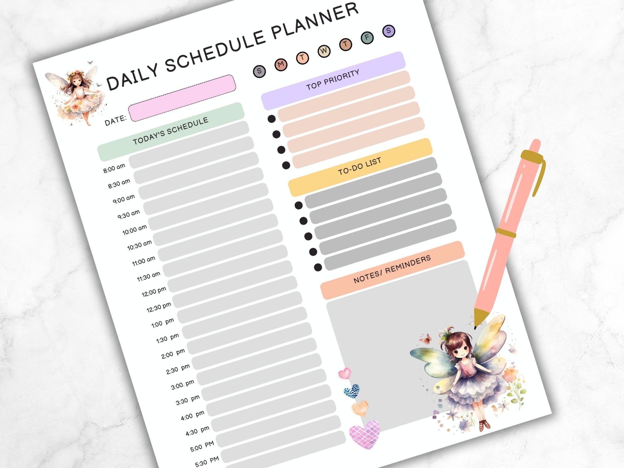 Printable Kids Schedule Daily Digital Planner Kids - Etsy