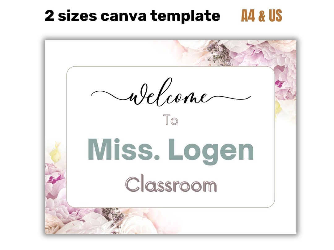 Editable Teacher Door Sign, Template Classroom Sign, Welcome to ...