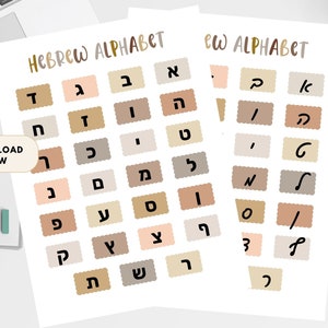 Printable Hebrew Alef-bet Poster, Hebrews Alphabet Wall Art, Hebrew ...
