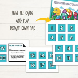 Preschool Numbers Games, Matching Games Preschool Activities for ...