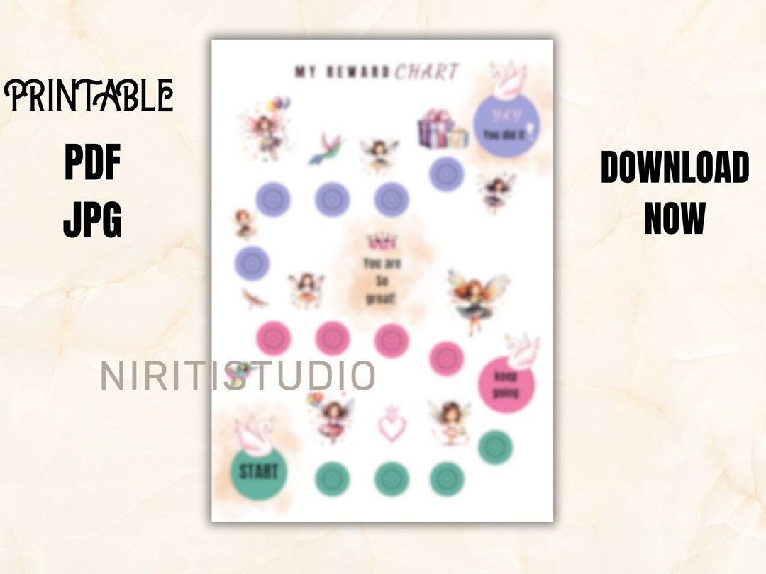 FAIRY Reward Chart Printable Kids Behavior Chart Chore - Etsy