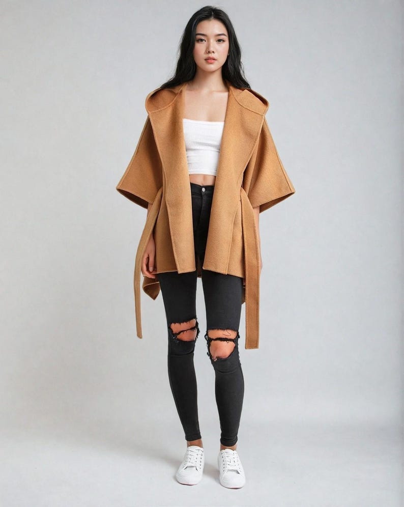 Oversized Hooded Cape Sewing Pattern: Easy DIY Wrap Coat (PDF) - Etsy