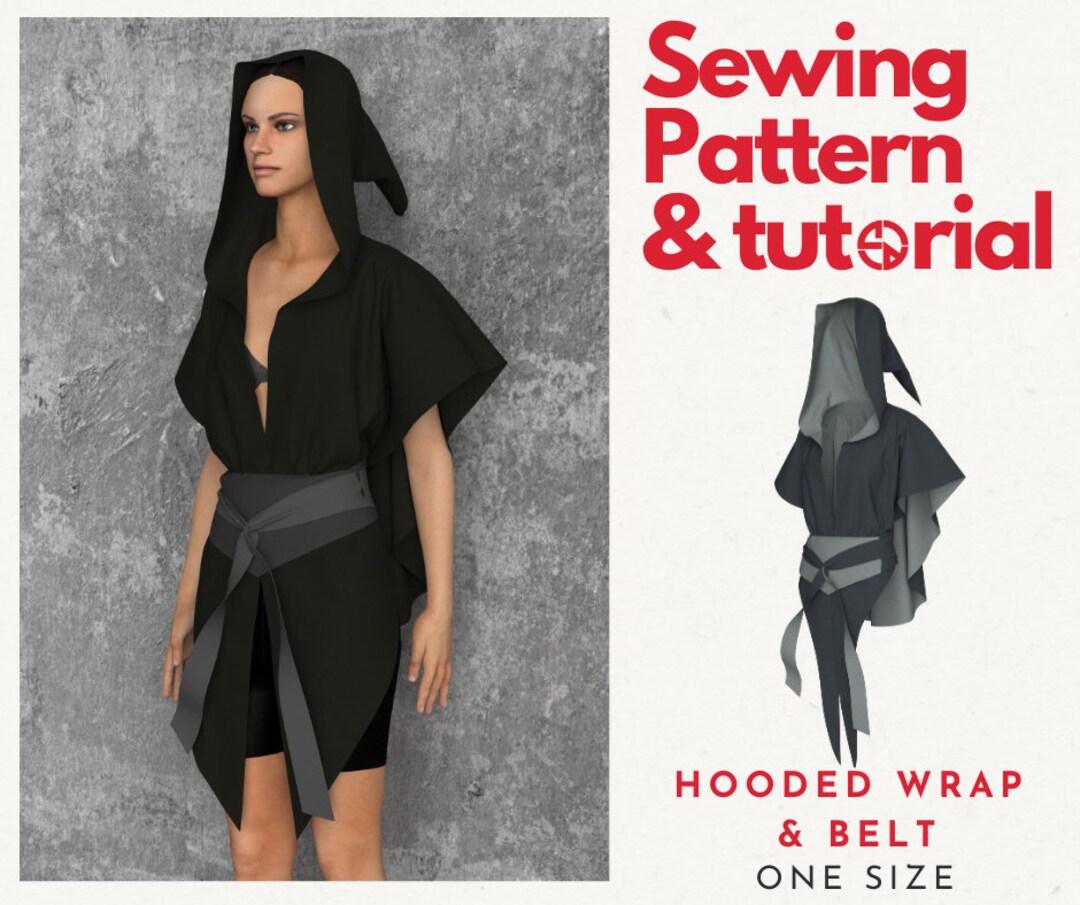 Medieval Hooded Cloak Sewing Pattern, Cape With Hood, Renaissance Dress ...
