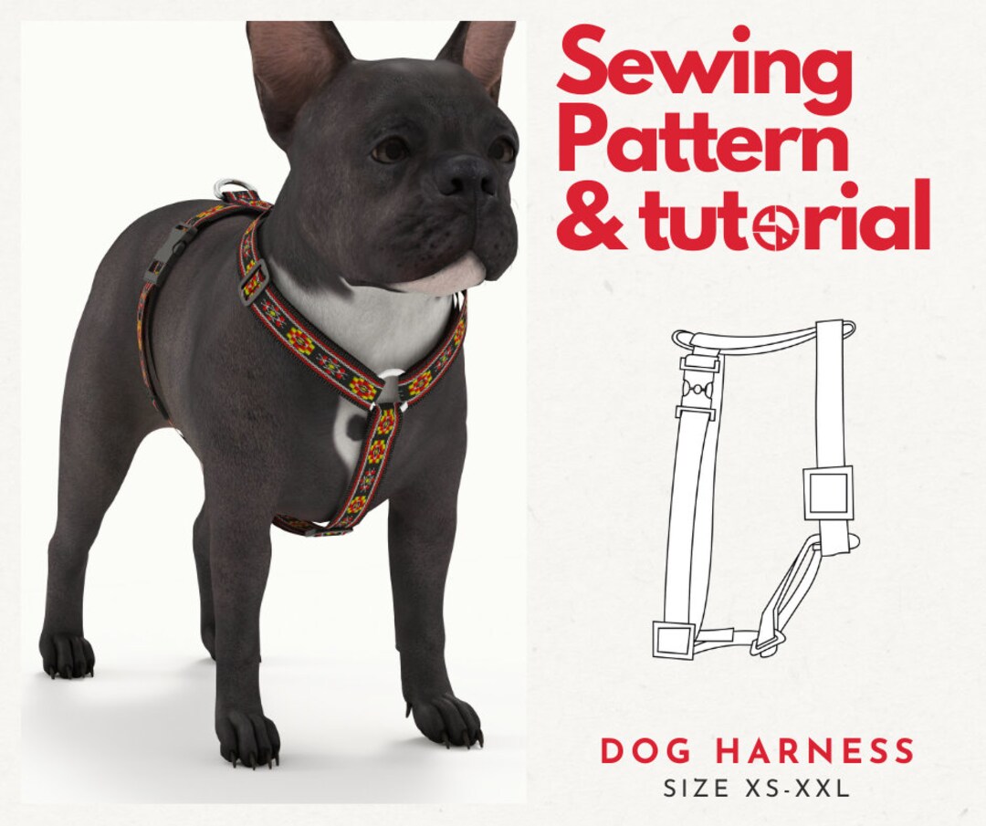Dog Chest Harness Pattern Dog Harness DIY Sewing Pattern Easy Dog ...
