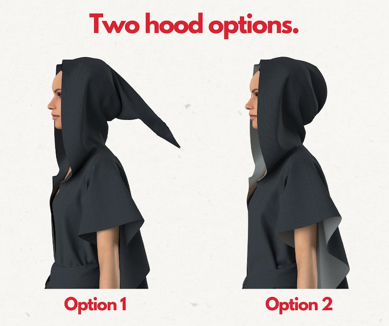 Medieval Hooded Cloak Sewing Pattern, Cape With Hood, Renaissance Dress ...