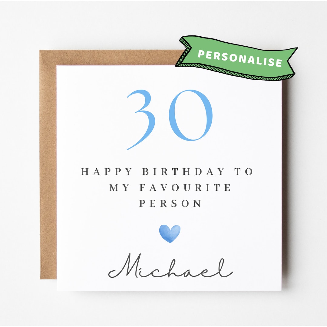 Personalised 30th Birthday Card for Him Husband 30th Birthday Cards ...