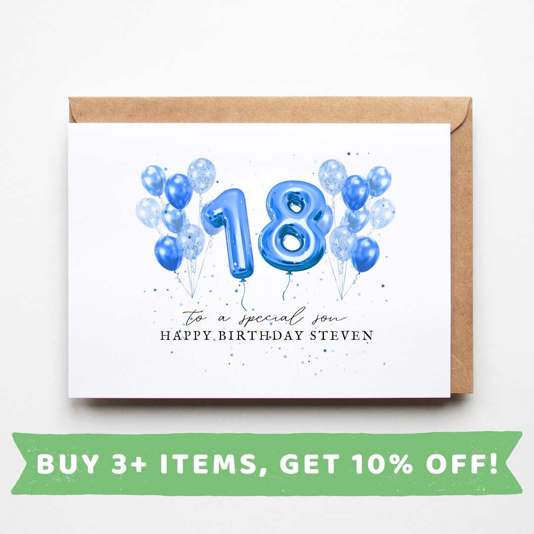 Son 18th Birthday Card Son 18th Birthday Cards Son 18th Birthday Gift ...