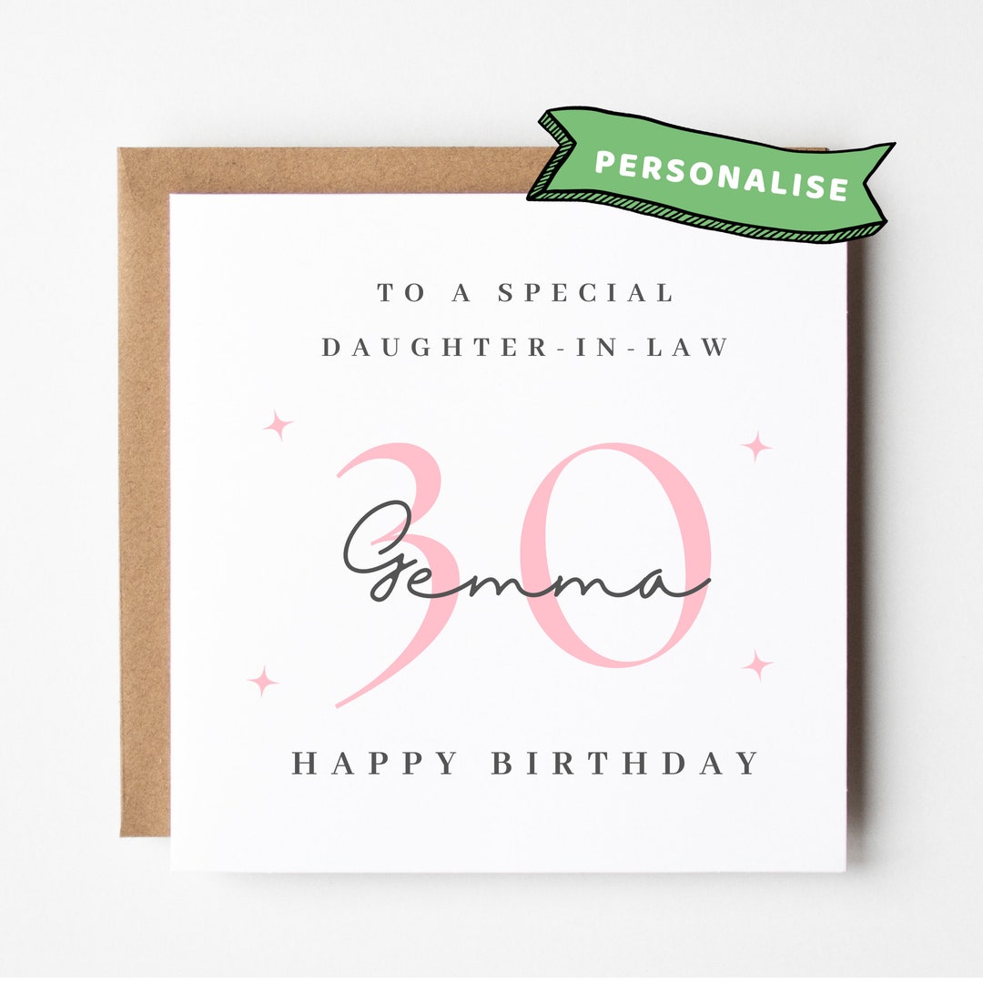 Daughter in Law 30th Birthday Card Daughter in Law Birthday Card ...