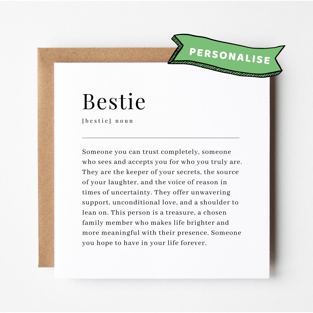 Personalised Birthday Gift for Best Friend Card Bestie Birthday Card ...