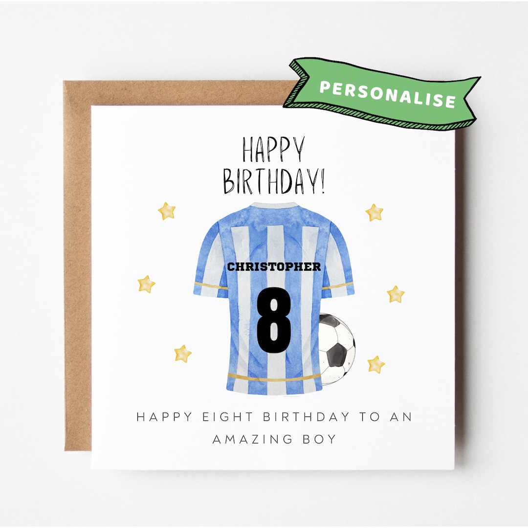 Personalised Birthday Card for Boy 8 Birthday Card 8th Birthday Card ...