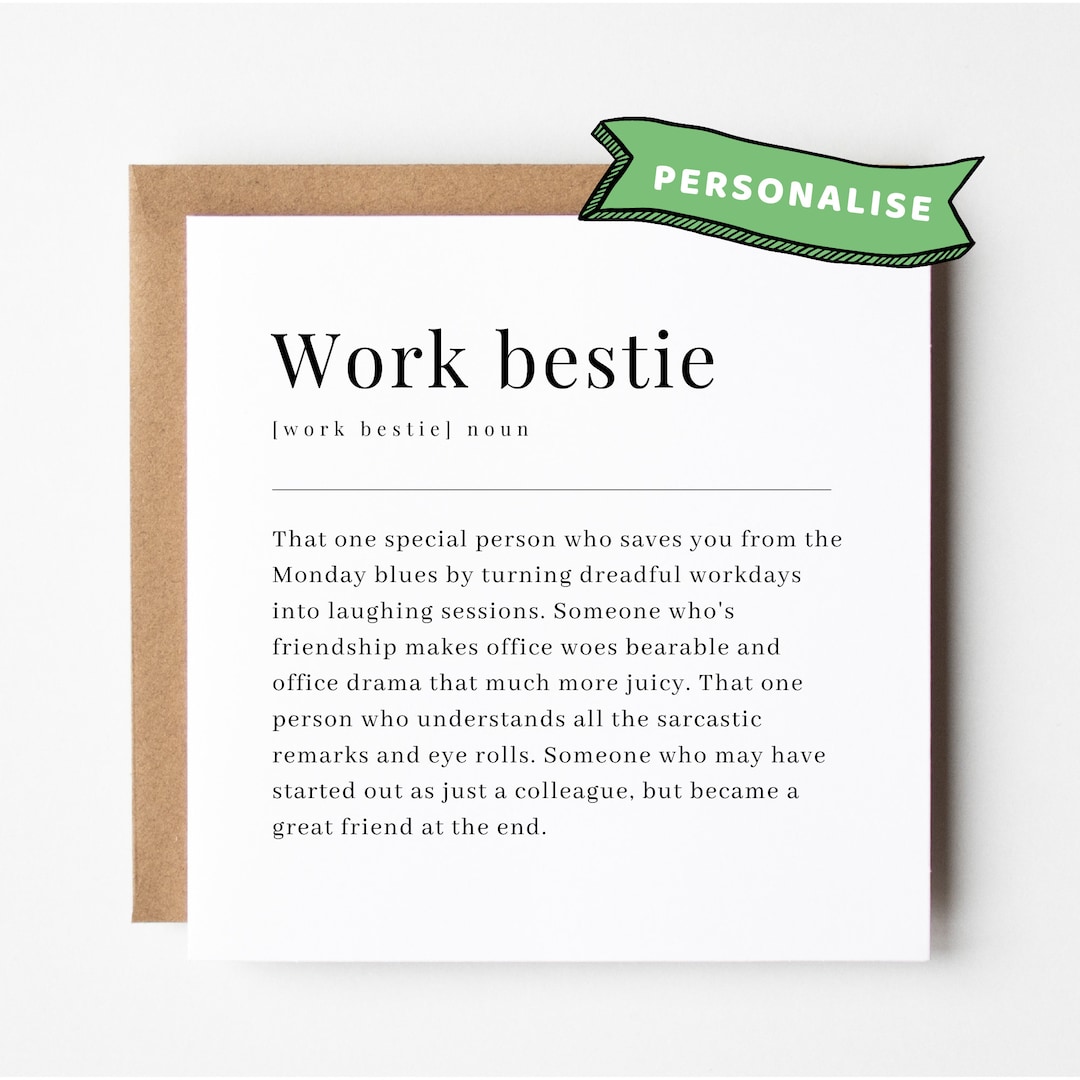Personalised Birthday Gift for Work Colleague Bestie Card Gift for Work ...