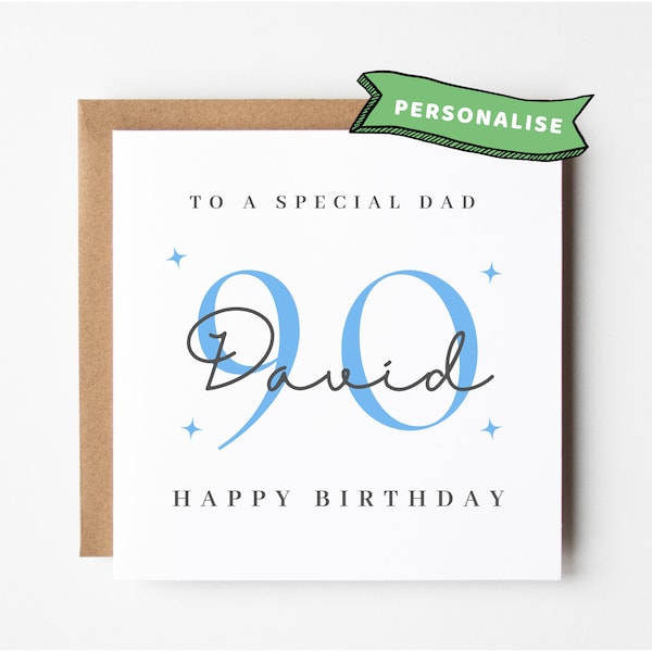 90th Birthday Card Dad - Etsy UK