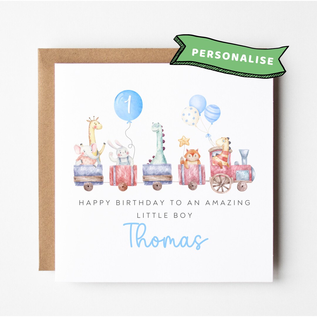 Personalised Birthday Card for Boy Age 1 First Birthday Card First ...